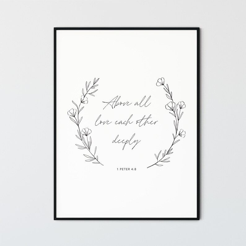 1 Peter 4:8 Bible Verse Wall Art, Printable Scripture Prints, Modern ...