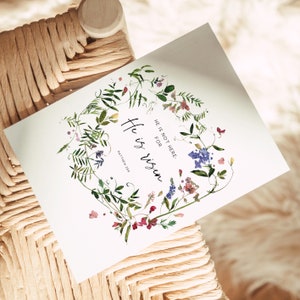 He is Risen Matthew 28:6, Easter Printable Bible Verse Wall Art Spring ...