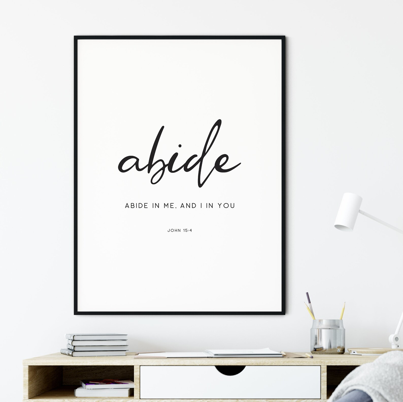 John 15:4 Modern Bible Verse Wall Art Print Christian - Etsy