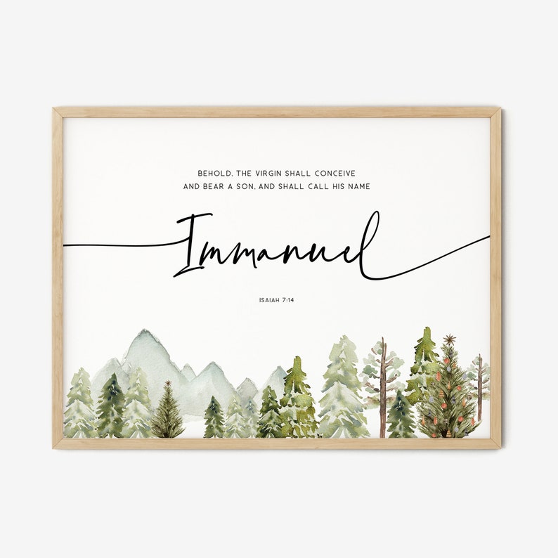 Isaiah 7:14 Christmas Christian Wall Art Horizontal Printable ...
