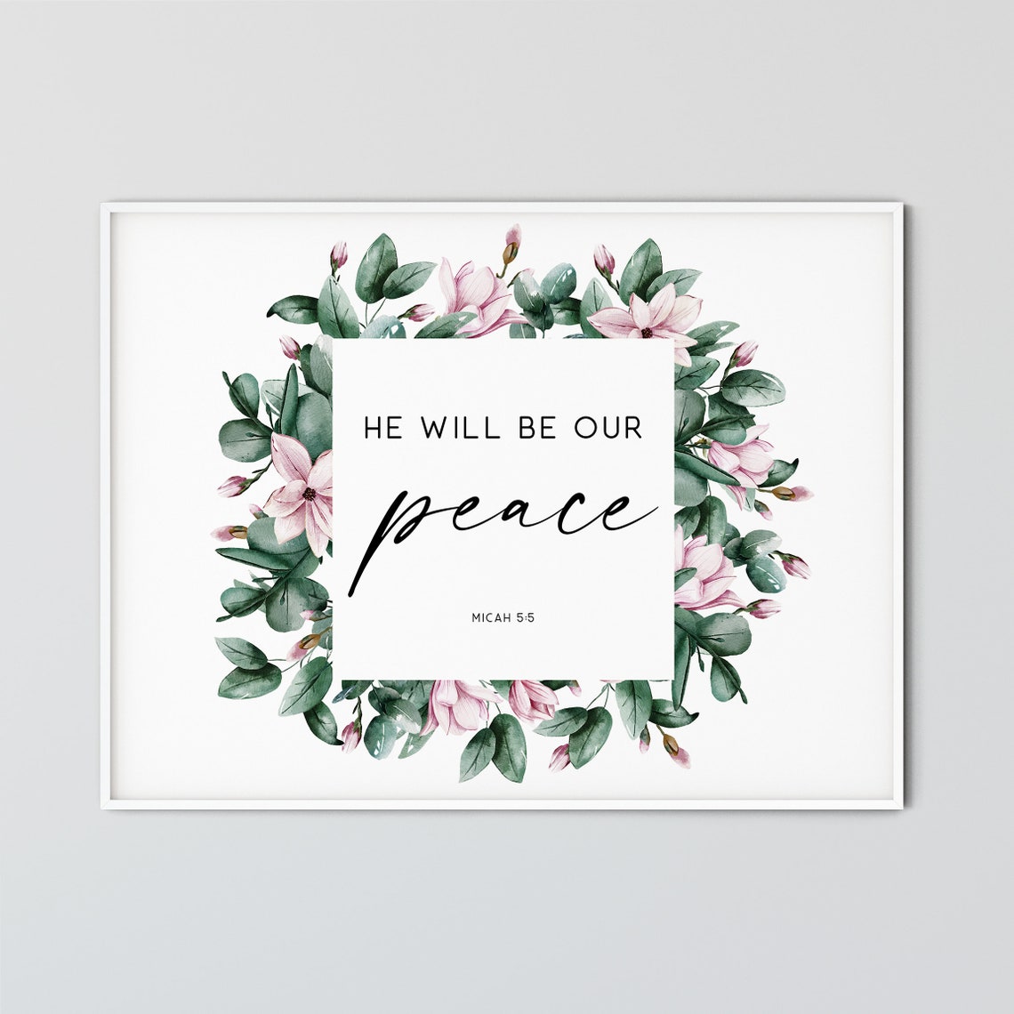 Micah 5:5 Horizontal Bible Verse Wall Art Printable Watercolor | Etsy