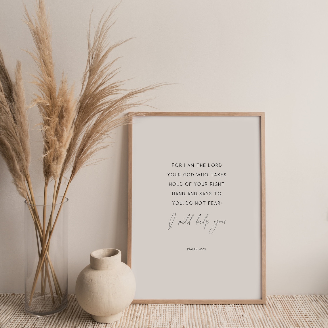 Isaiah 41:13 I will help you Modern Christian Scripture Wall | Etsy