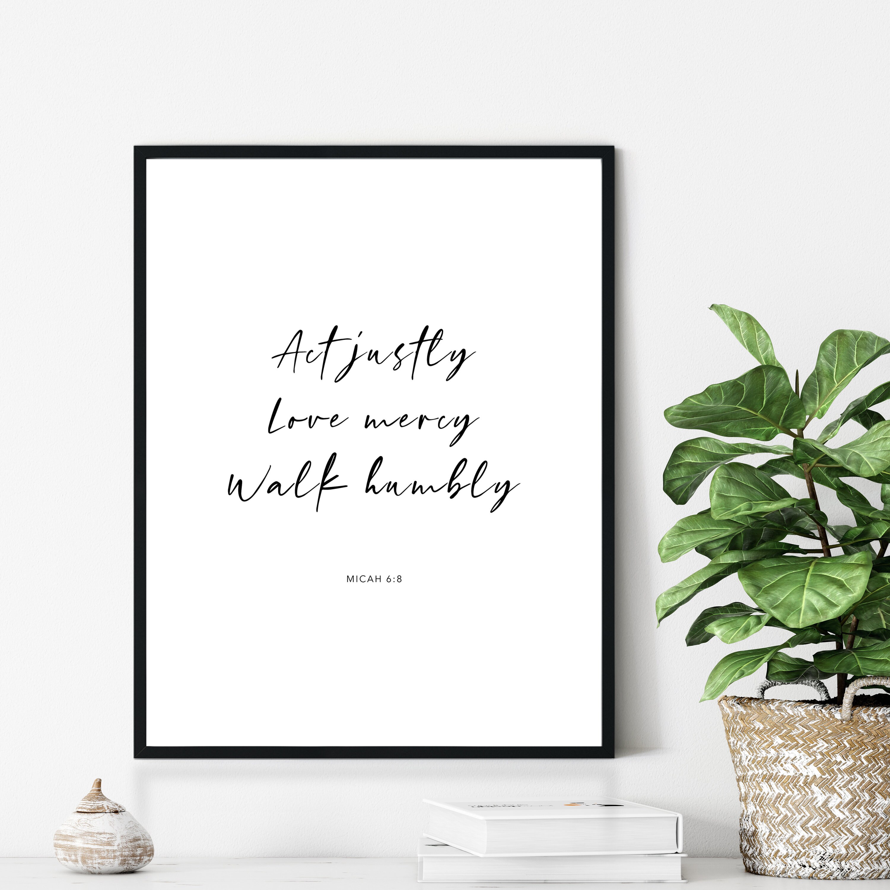 Micah 6:8 Bible Verse Wall Art Printable Minimal Bible Verse | Etsy