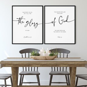 Bible Verse Wall Art Set of 2, Modern Scripture Prints Christian ...