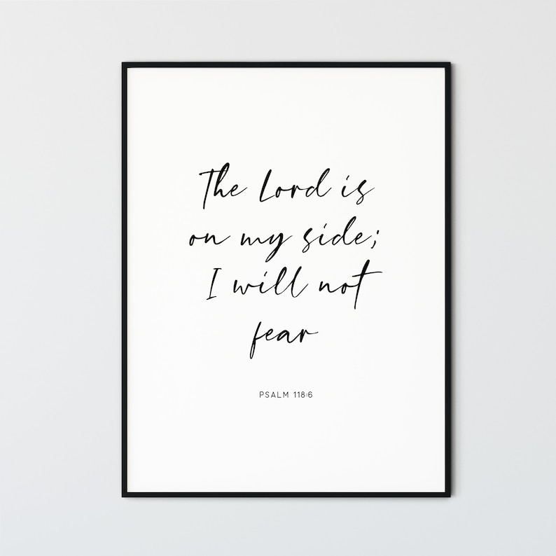 Psalm 118:6 Scripture Wall Art Christian Bible Verse | Etsy