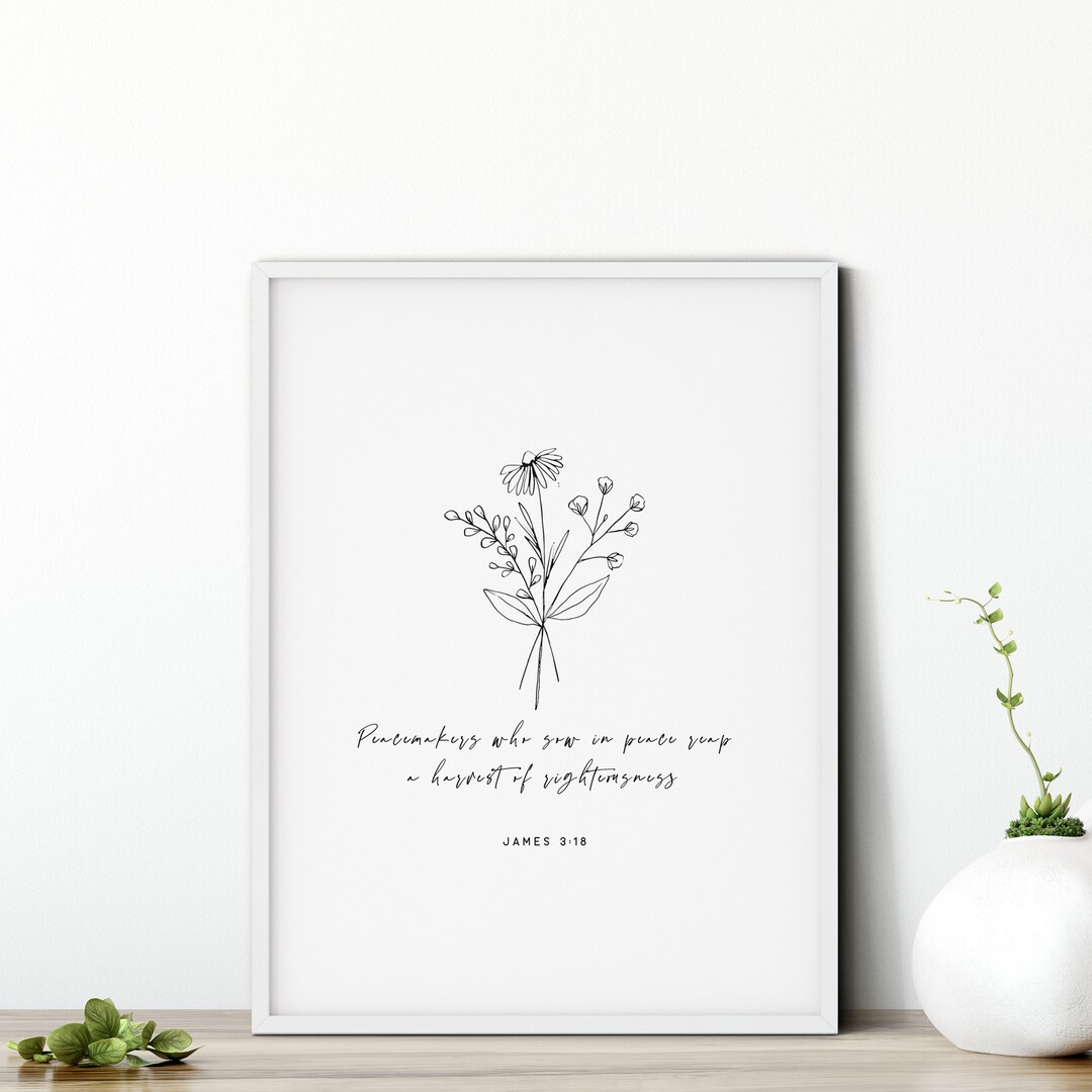 James 3:18, Bible Verse Wall Art, Printable Bible Verse Prints Modern ...