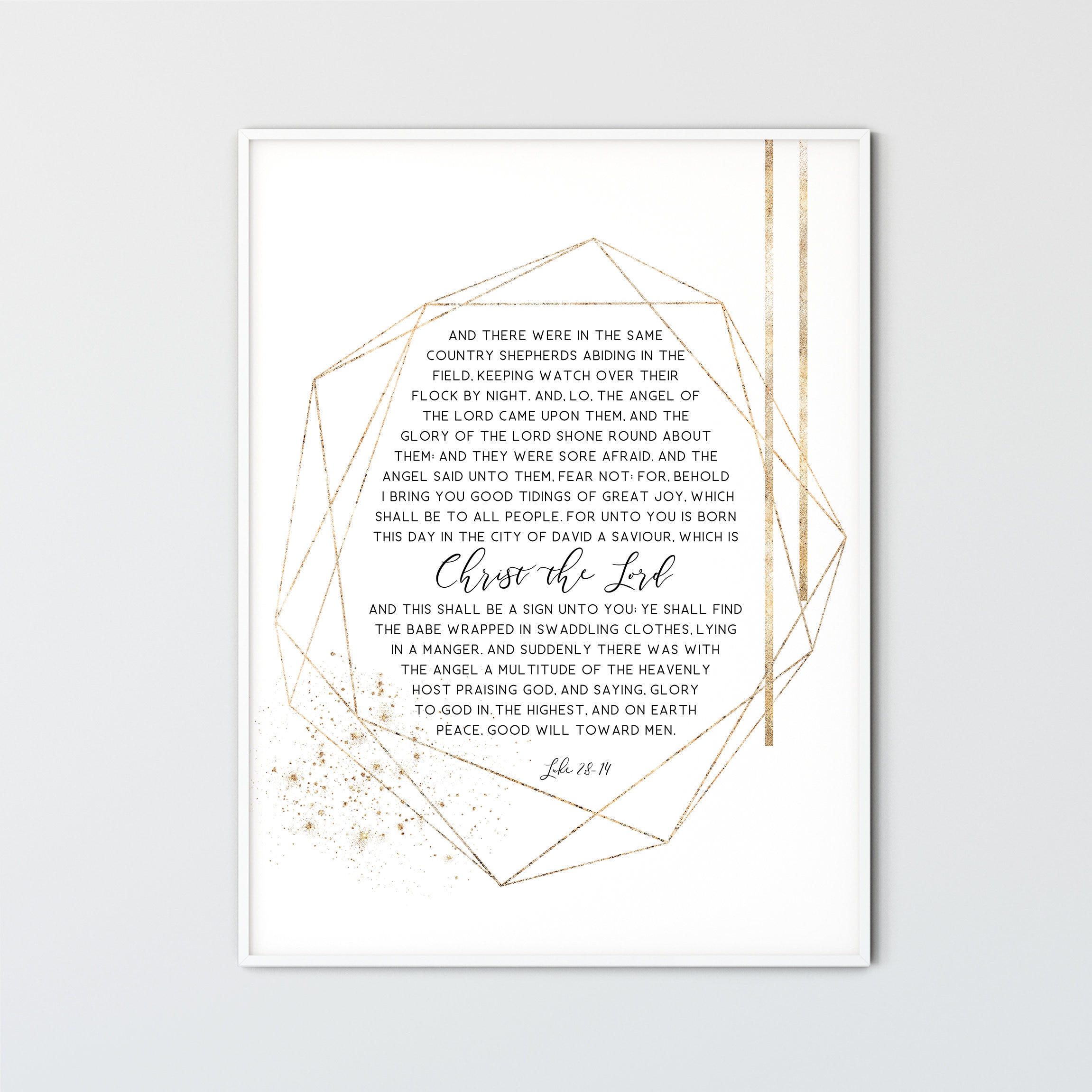 Luke 2:8-14 Glory To God In The Highest And On Earth Peace | Etsy