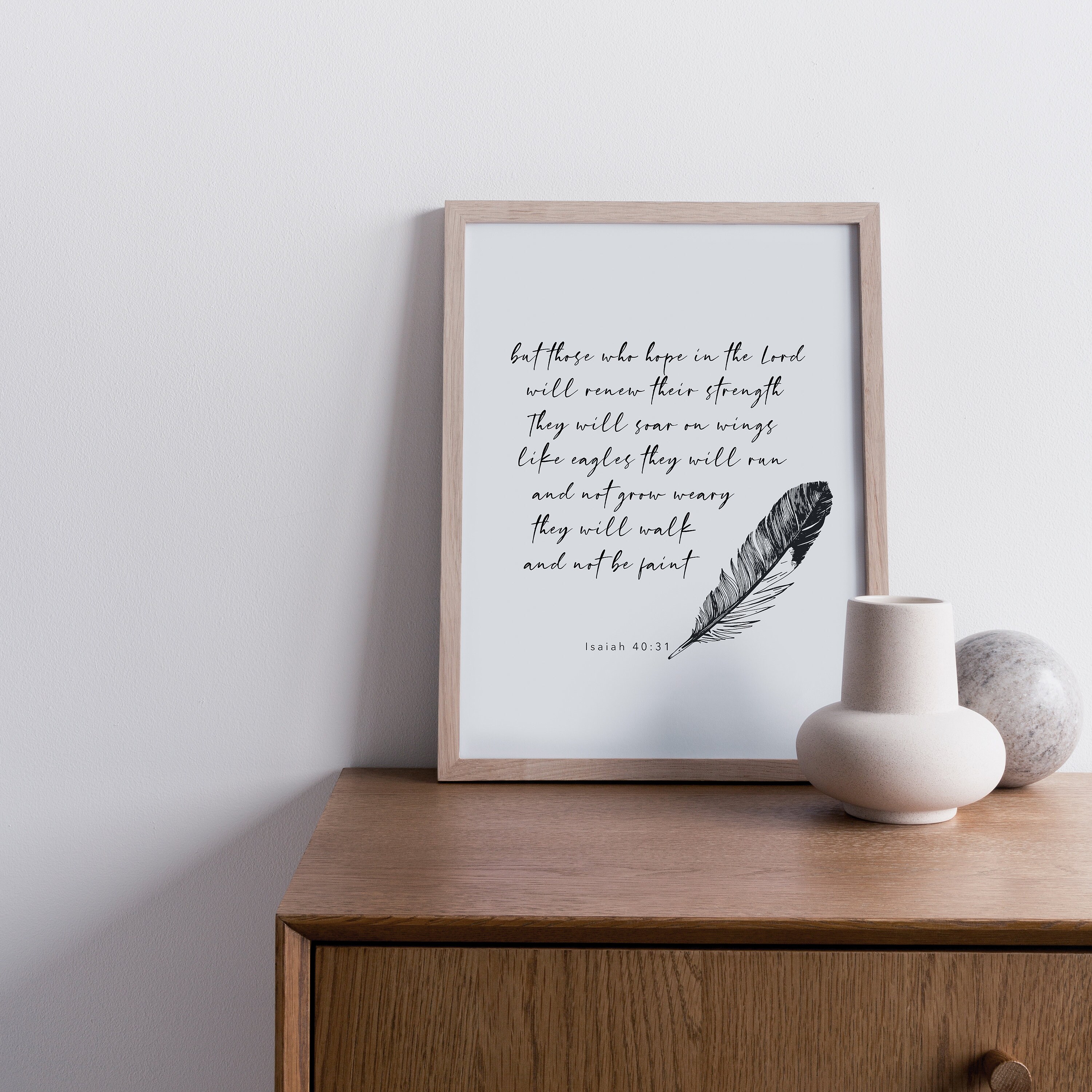 Isaiah 40:31 Bible Verse Wall Art Minimalist Christian Home | Etsy