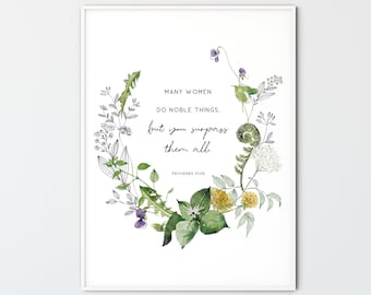 Proverbs 31:10 Bible Verse Wall Art Mother's Day Gift | Etsy