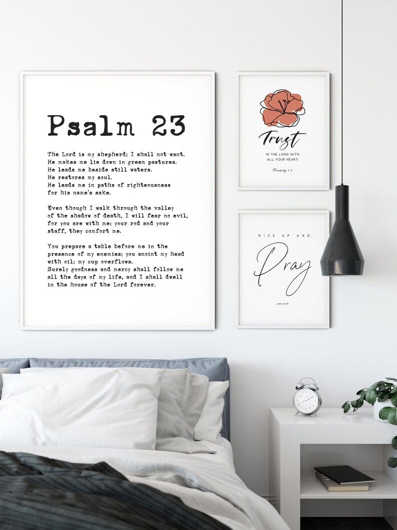 Psalm 23 Bible Verse Wall Art Printable Scripture Prints - Etsy