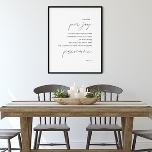 James 1:2-3 Bible Verse Wall Art | Printable Scripture Print ...