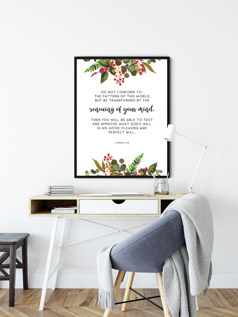 Romans 12:2 Bible Verse Wall Art Scripture Wall Art - Etsy