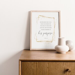 Romans 8:28 Bible Verse Wall Art Printable Wall Art Minimalist ...