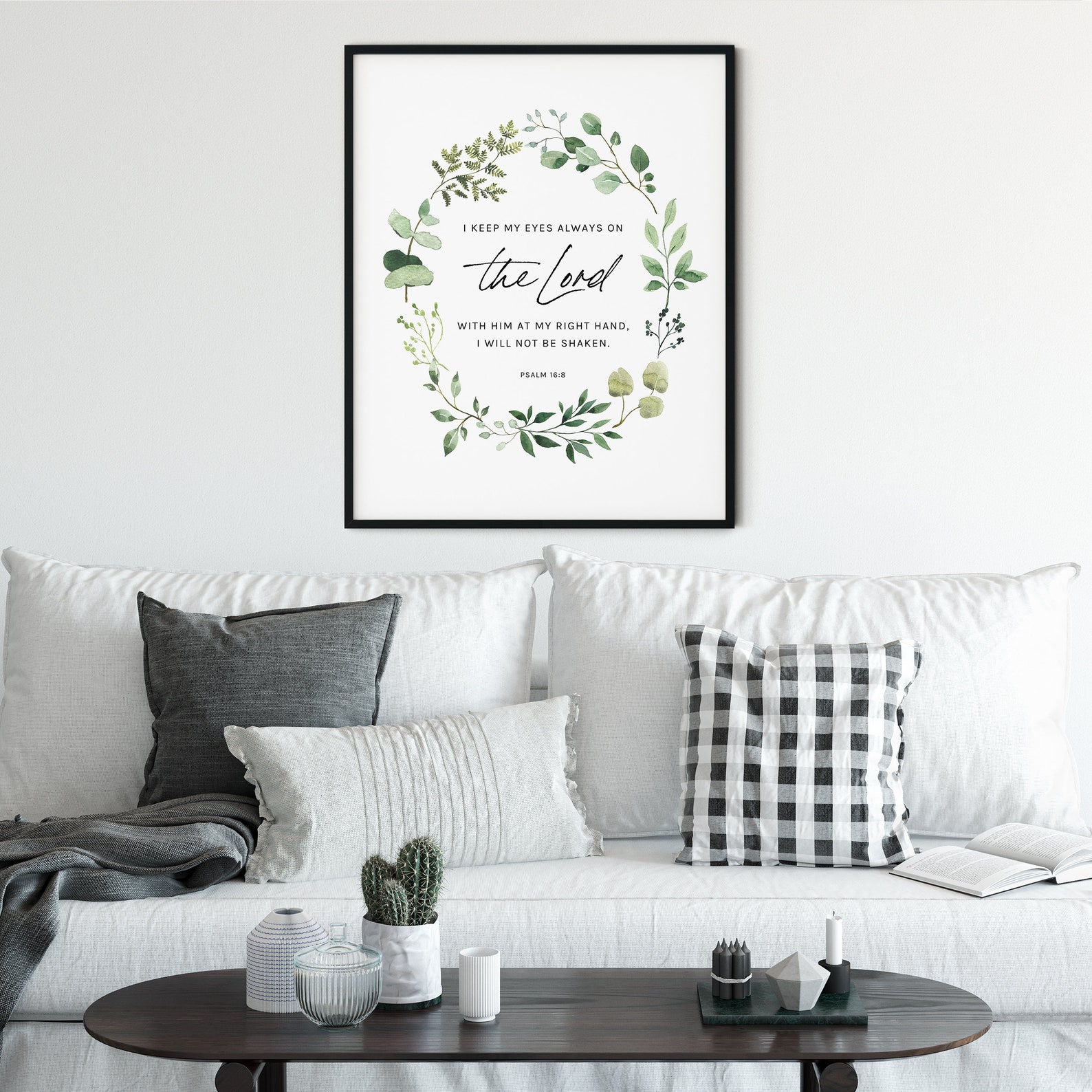 Psalm 16:8 Bible Verse Wall Art Printable Scripture Print - Etsy