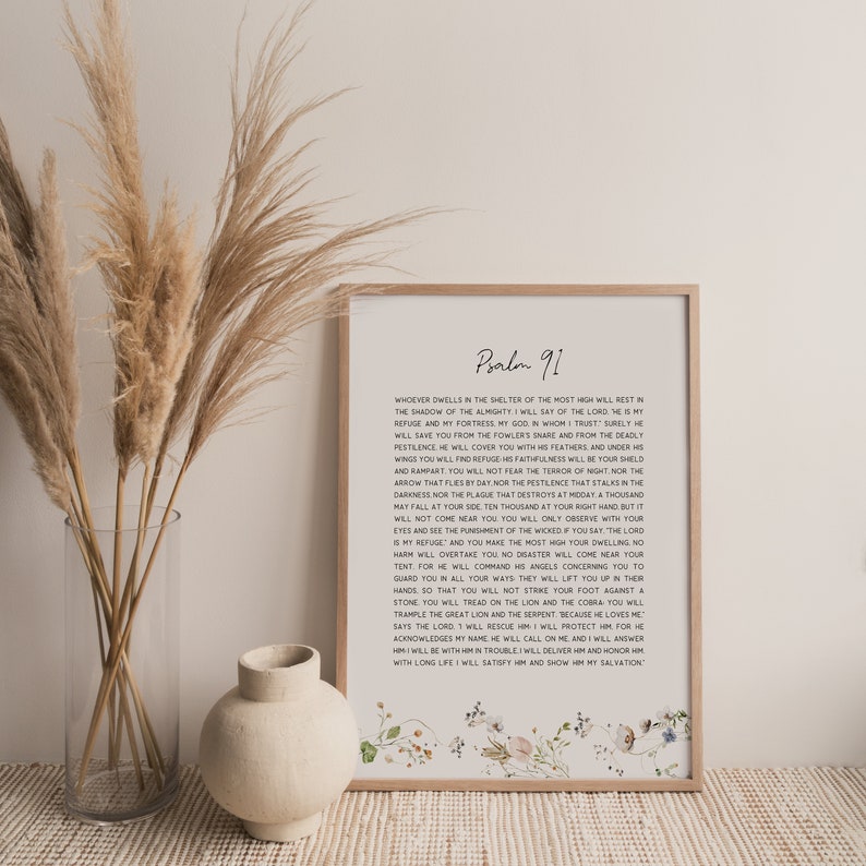 Psalm 91 Scripture Wall Art Bible Verse Wall Art Christian - Etsy