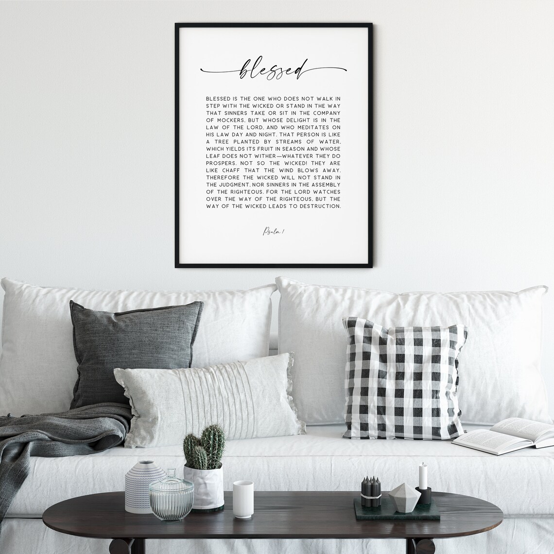 Psalm 1 Bible Verse Wall Art Psalm Print Christian Wall Art | Etsy