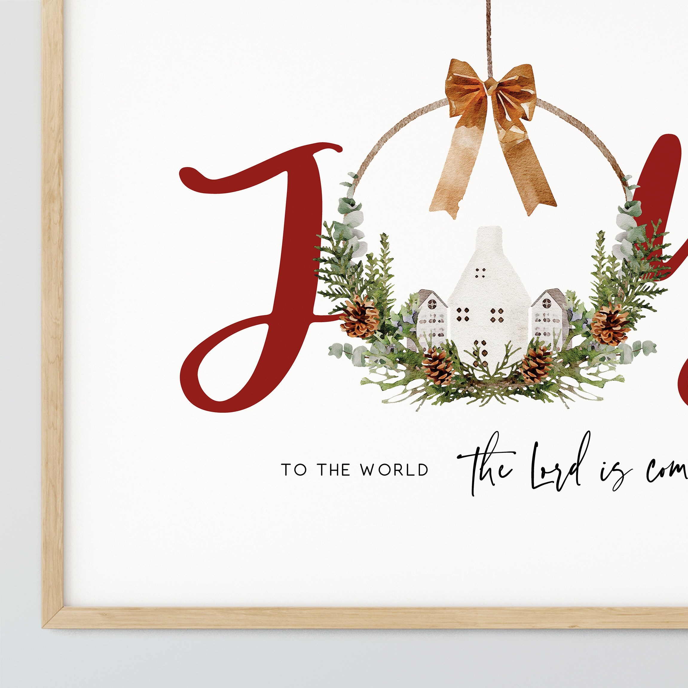Joy to the World Christmas Christian Wall Art Printable Watercolor ...