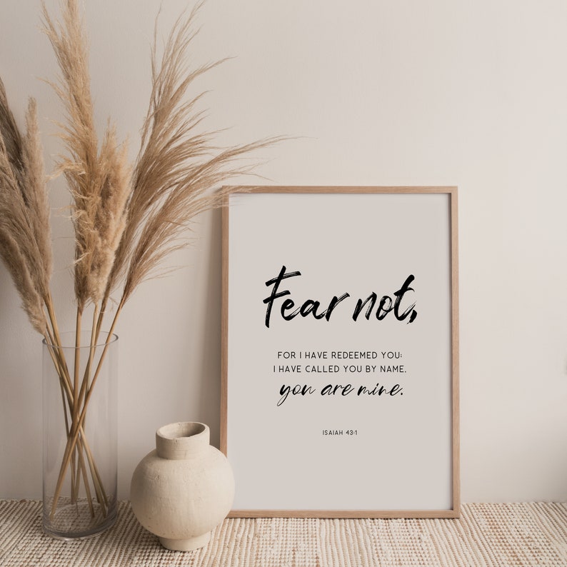 Isaiah 43:1 Bible Verse Wall Art Modern Minimalist Christian - Etsy