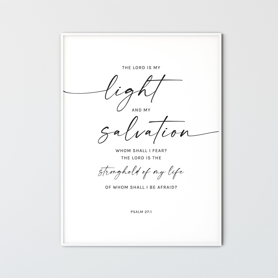 Psalm 27:1 Bible Verse Wall Art Modern Minimal Scripture Wall Decor ...