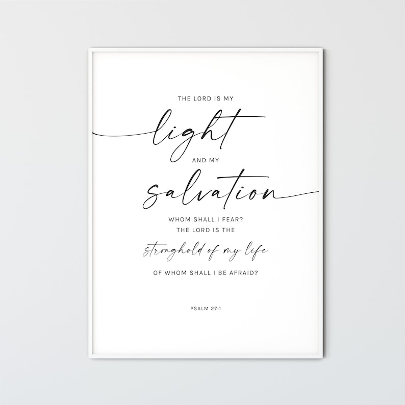 Psalm 27:1 Bible Verse Wall Art Modern Minimal Scripture Wall | Etsy