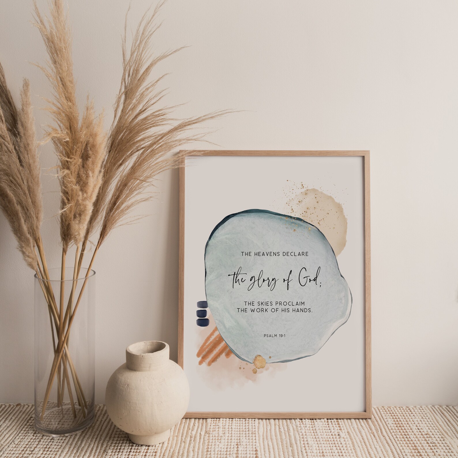 Psalm 19:1 Bible Verse Wall Art Scripture Print Farmhouse | Etsy