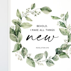 Revelation 21:5 New Year Christian Wall Art Printable Scripture Poster ...