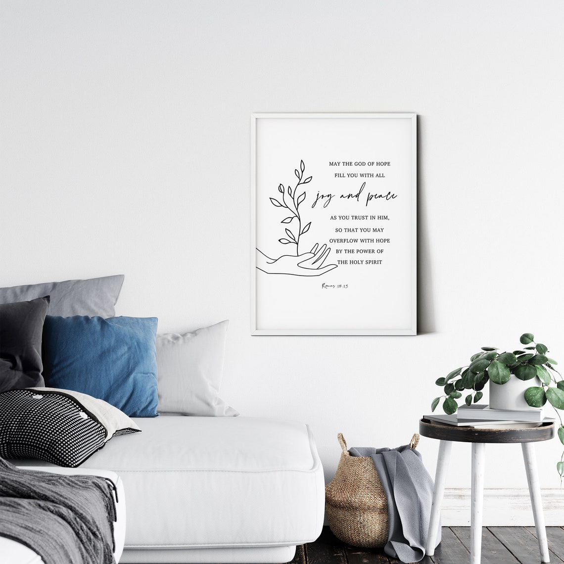Bible Verse Wall Art Romans 15:13 Printable Wall Art | Etsy