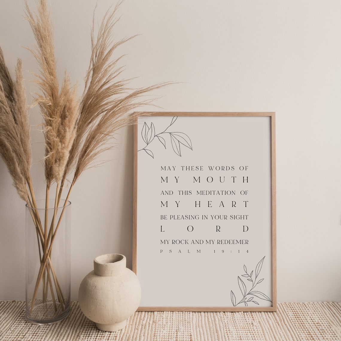Psalm 19:14 Modern Bible Verse Wall Art Minimalist Christian | Etsy