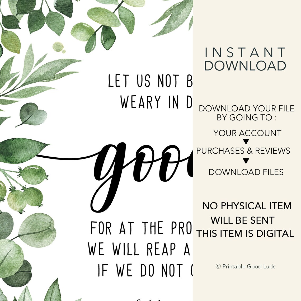Galatians 6:9 Bible Verse Wall Art Christian Wall Art | Etsy
