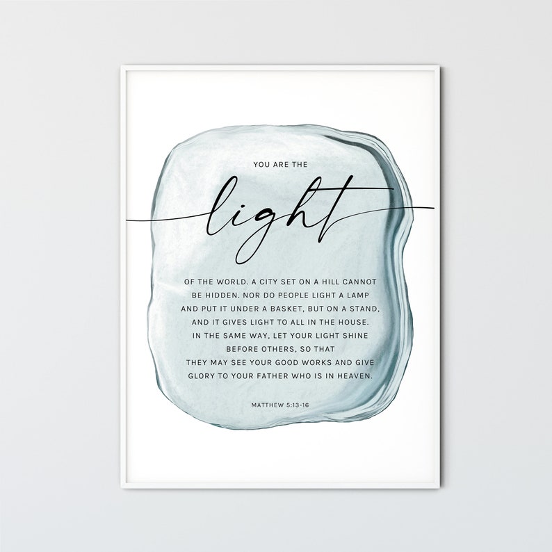 Matthew 5:13-16 Bible Verse Wall Art Set of 2 Prints Scripture ...