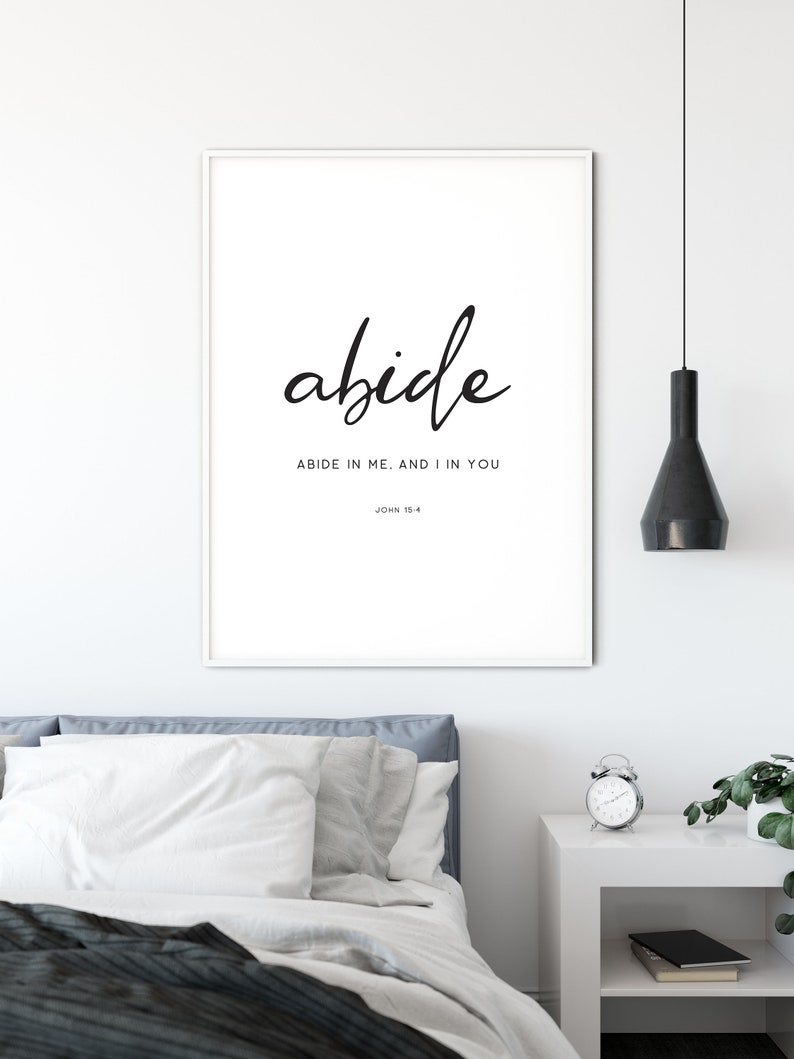 John 15:4 Modern Bible Verse Wall Art Print Christian - Etsy