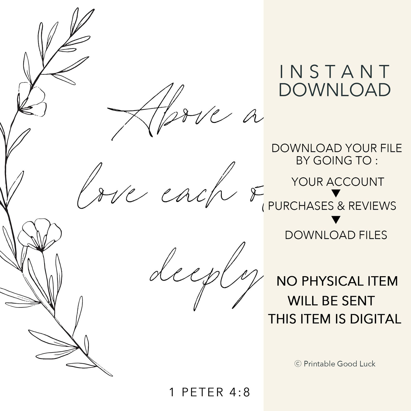 1 Peter 4:8 Bible Verse Wall Art, Printable Scripture Prints, Modern ...