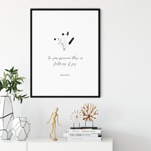 Bible Verse Wall Art Psalm 16:11, Minimal Christian Art, Christian Wall ...