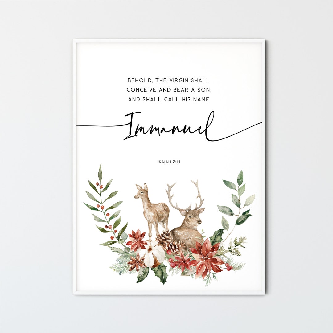 Call His Name Immanuel, Isaiah 7:14 Christmas Christian Printable Bible ...