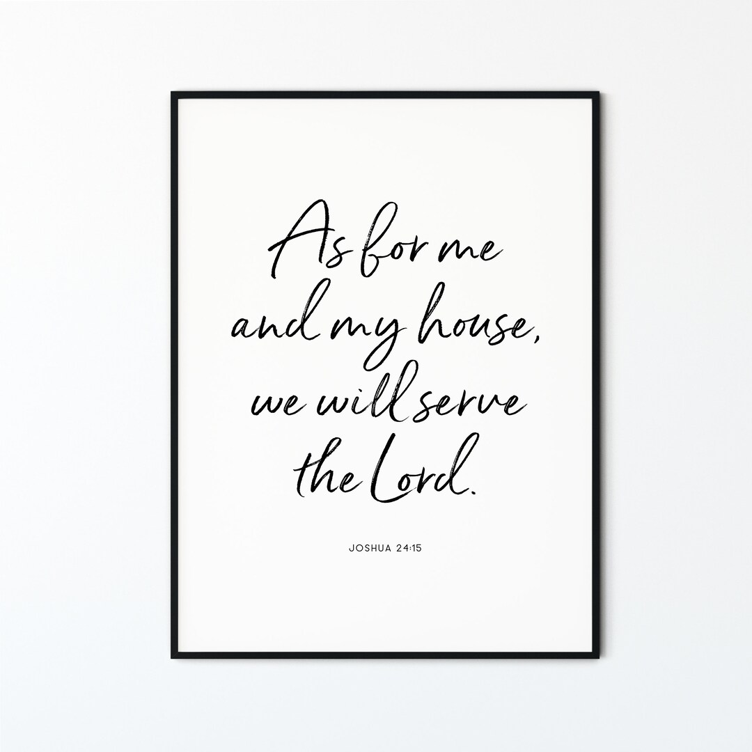 Joshua 24:15 Bible Verse Wall Art, Minimalist Christian Wall Decor ...
