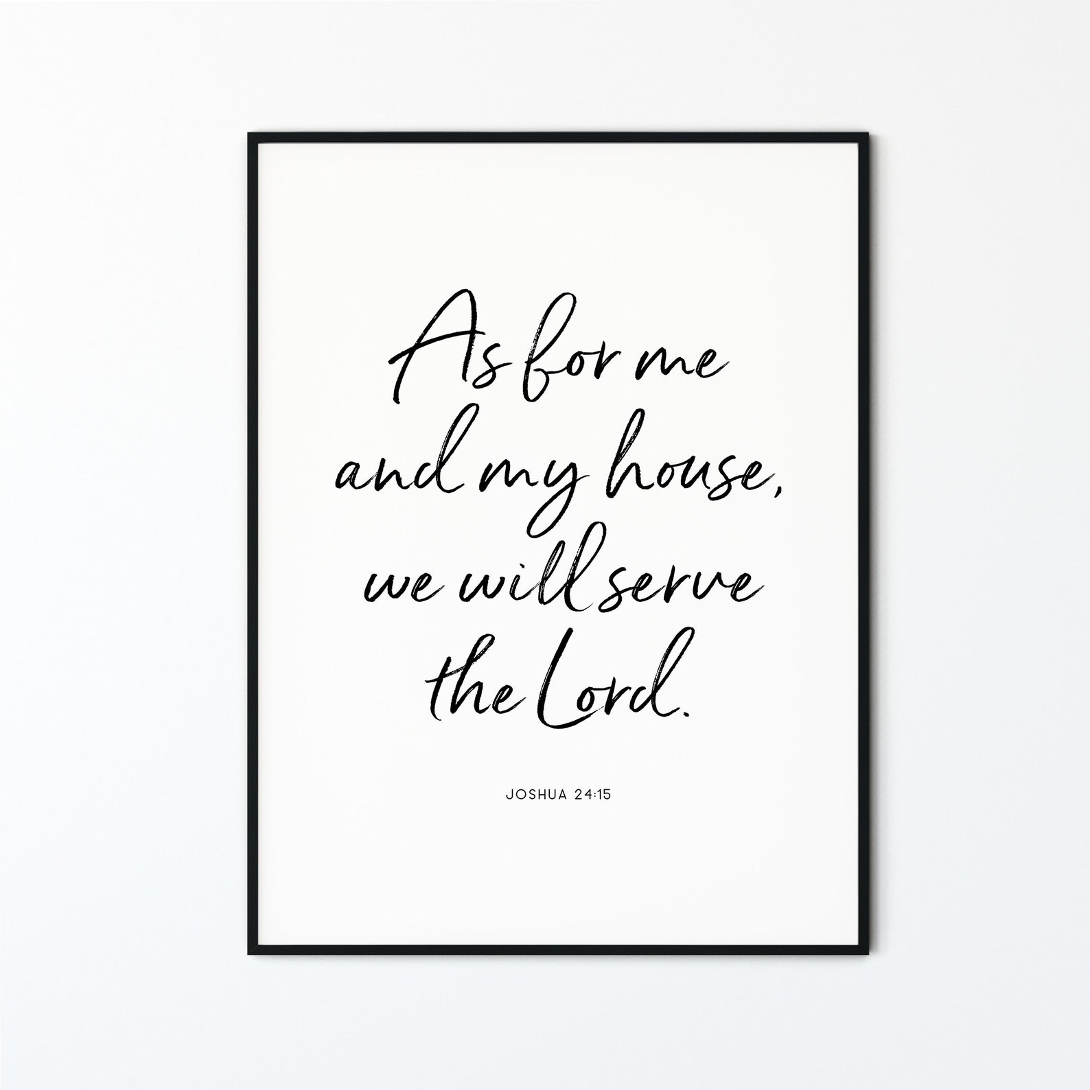 Joshua 24:15 Bible Verse Wall Art Minimalist Christian Wall - Etsy