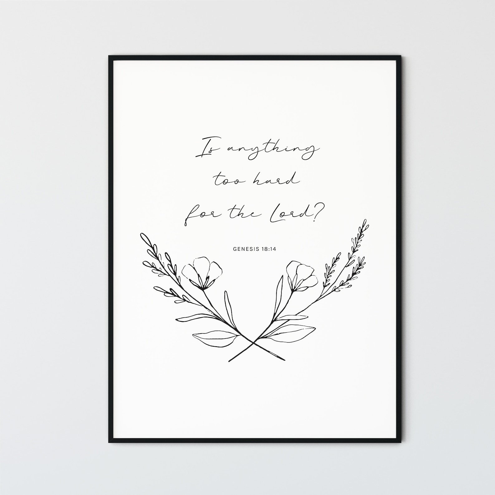 Genesis 18:14 Bible Verse Wall Art Print Modern Minimal Sign - Etsy