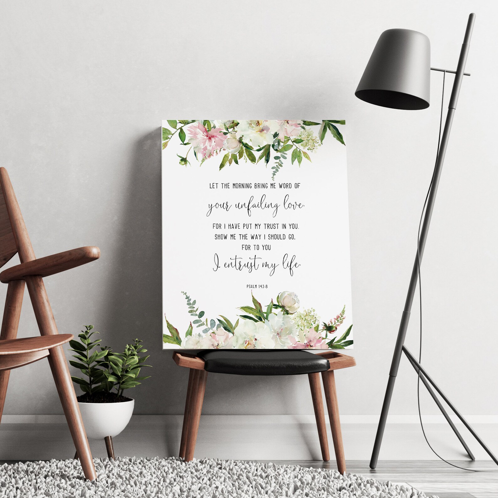 Psalm 143:8 Bible Verse Wall Art Scripture Quote Printable | Etsy