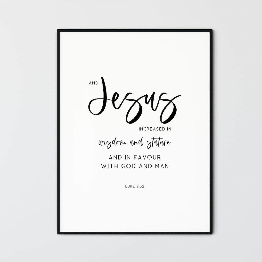 Luke 2:52, Printable Bible Verse Wall Art Modern Minimalist Christian ...