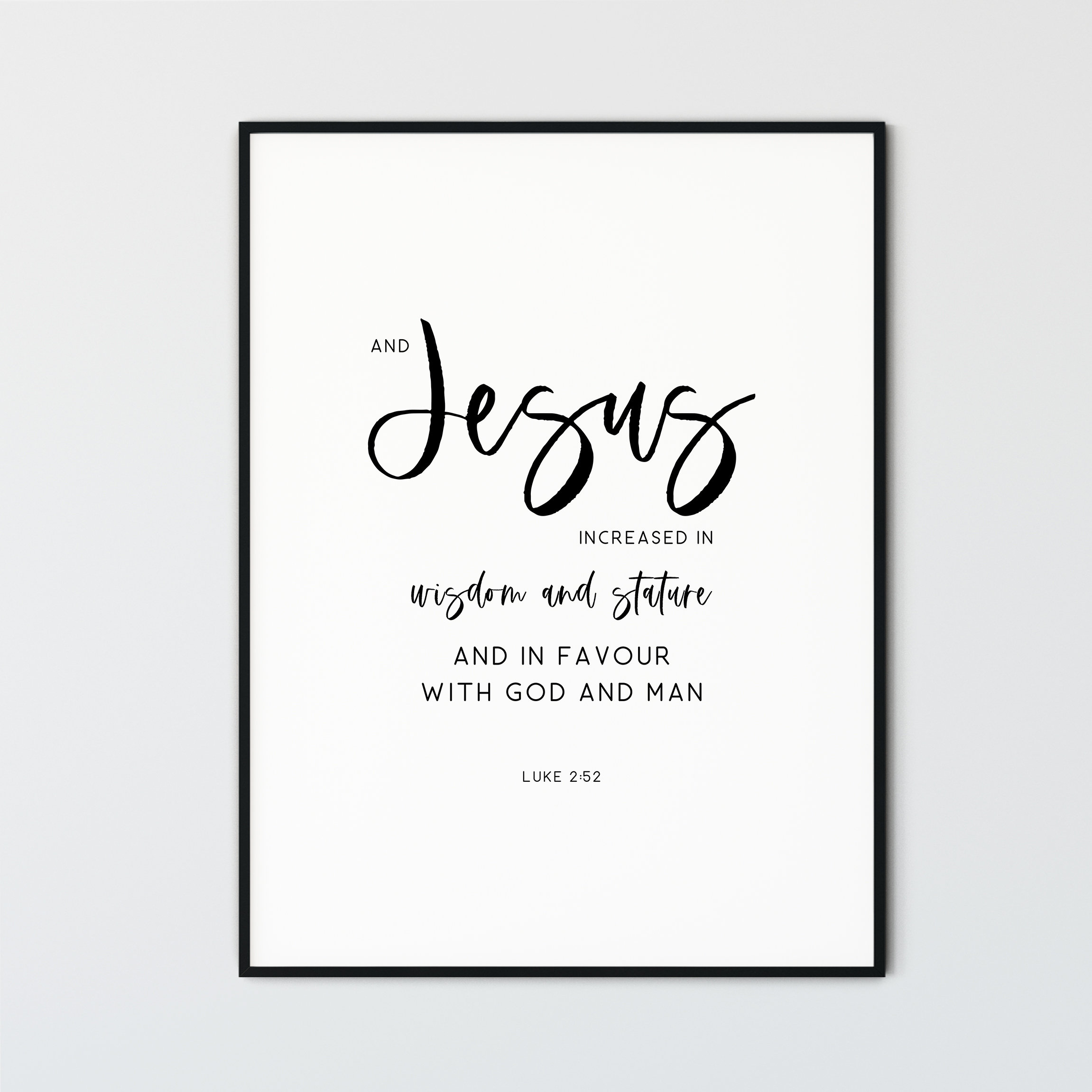 Luke 2:52 Printable Bible Verse Wall Art Modern Minimalist | Etsy
