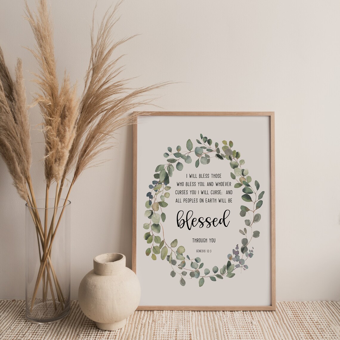 Genesis 12:3 Bible Verse Wall Art Scripture Quote Printable - Etsy
