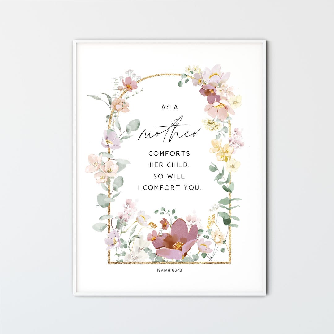 Isaiah 66:13 I Comfort You, Bible Verse Wall Art Christian Mother's Day ...