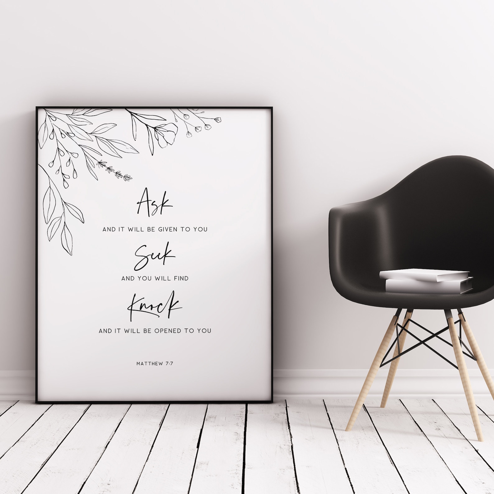 Inspirational Wall Art Scripture Wall Art Matthew 7:7 Bible - Etsy