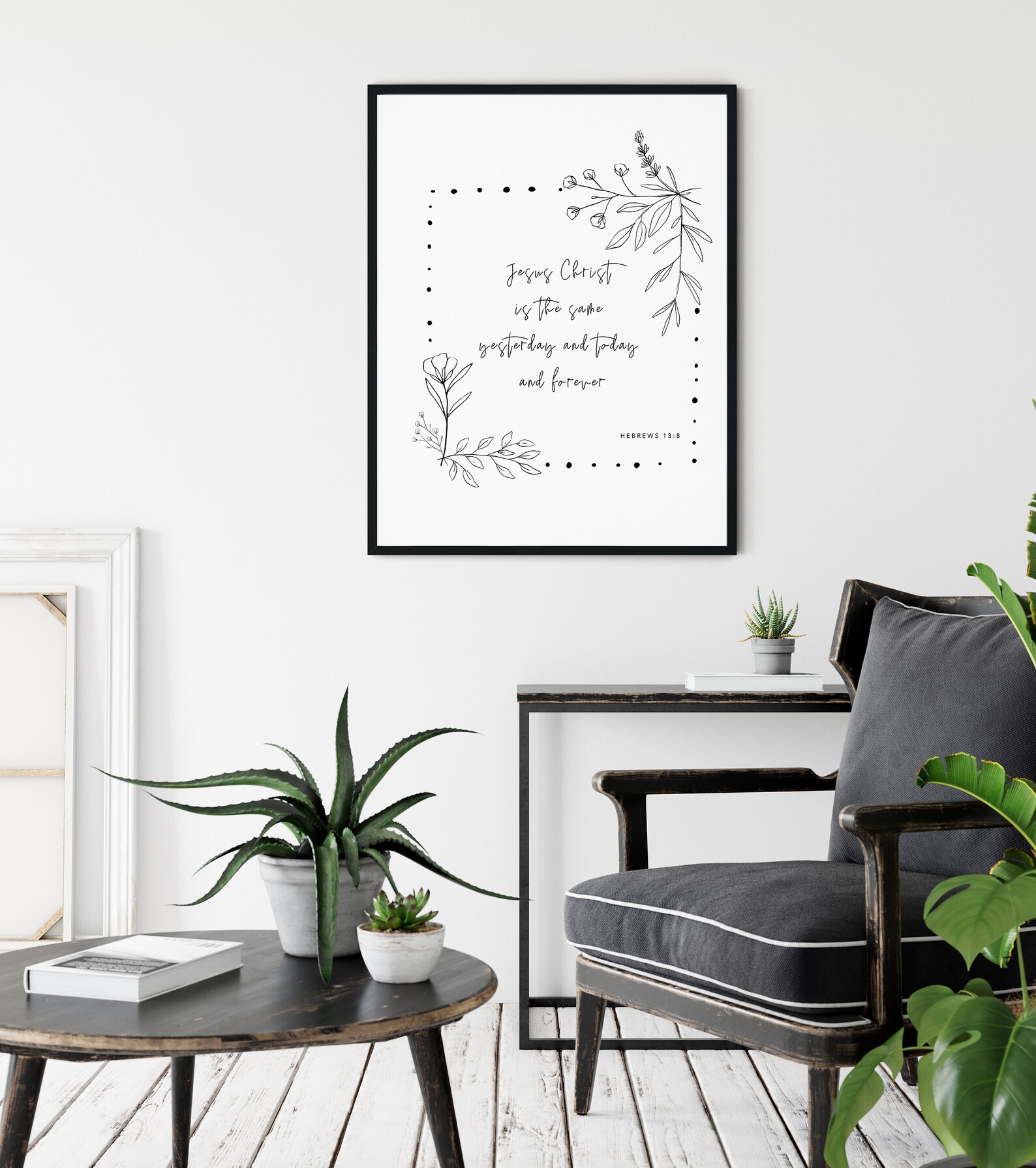 Hebrews 13:8 Printable Bible Verse Wall Art Modern | Etsy