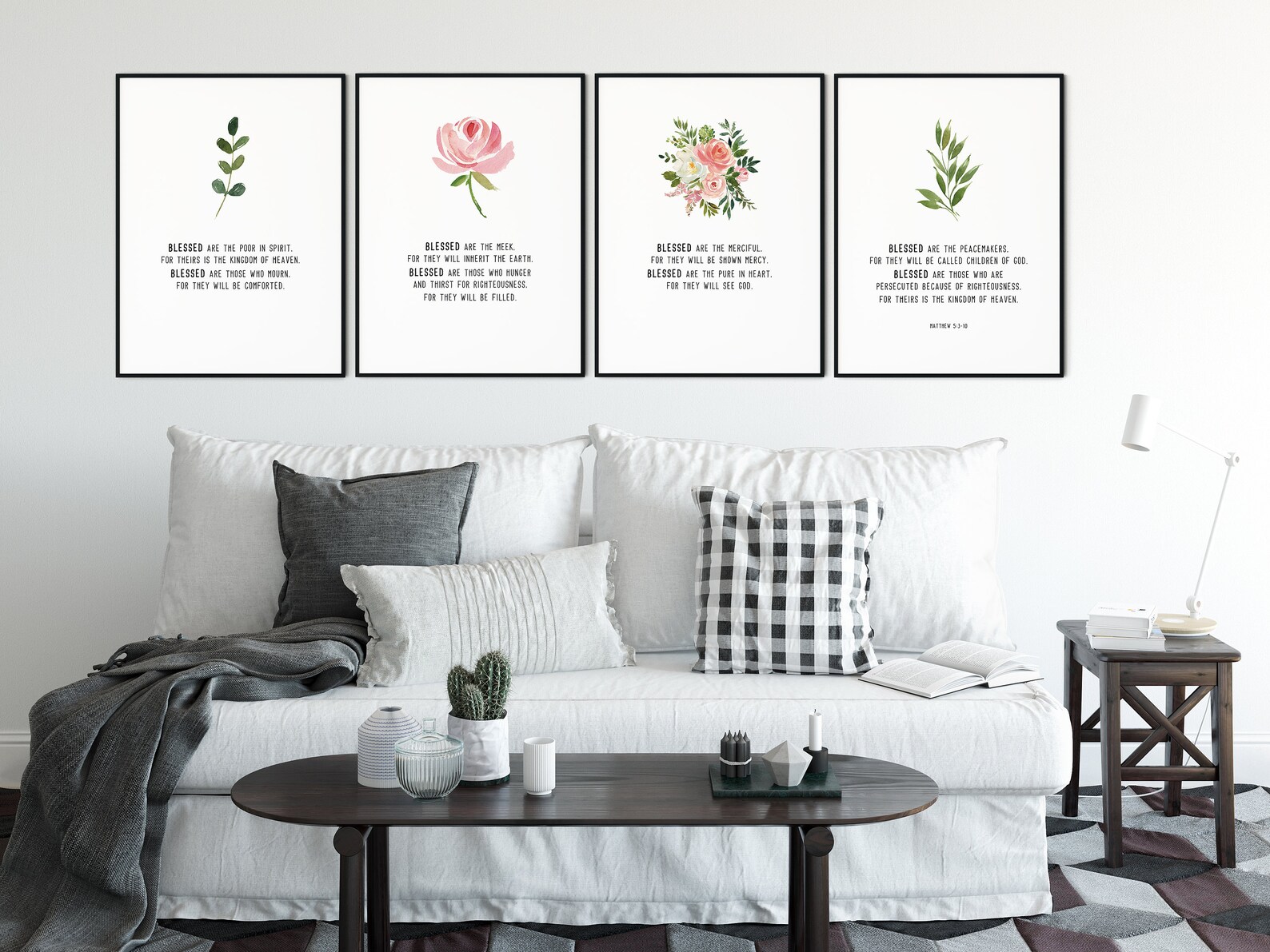 Beatitudes Bundle Beatitudes Printable Set of 4 Bible Verse - Etsy