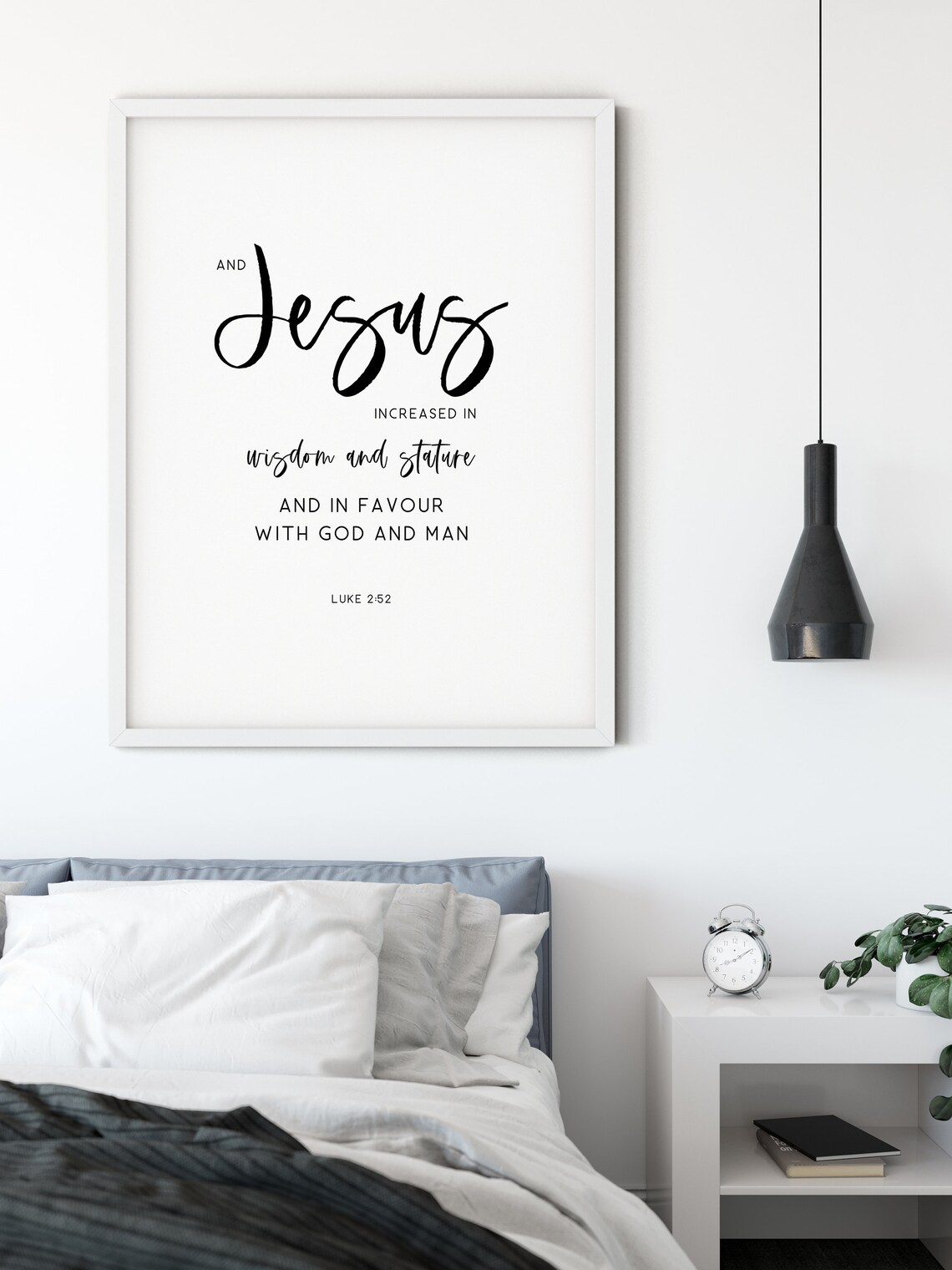 Luke 2:52 Printable Bible Verse Wall Art Modern Minimalist | Etsy