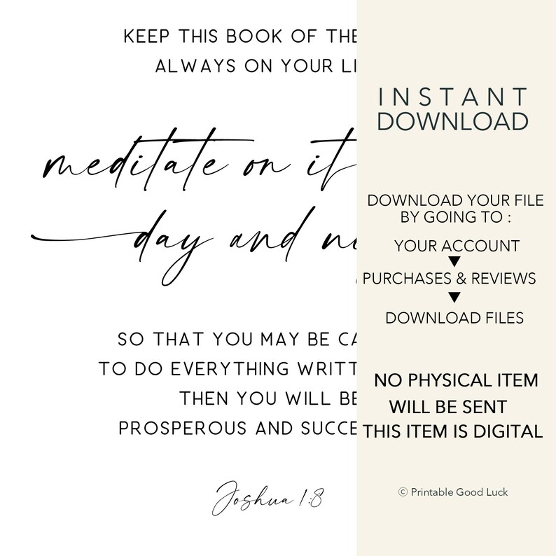 Joshua 1:8-9 Bible Quote Print Set of 2 Scripture Wall Art | Etsy