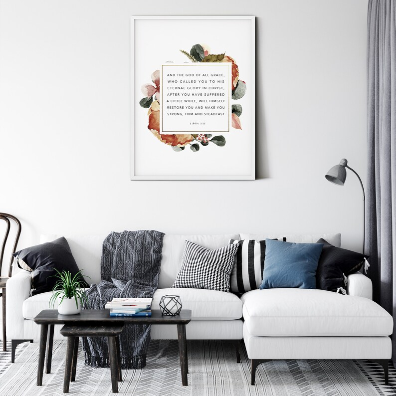 1 Peter 5:10 Printable Bible Verse Wall Art, Modern Christian Scripture ...