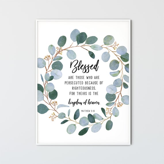 Matthew 5:10 Bible Verse Wall Art Printable Scripture Prints - Etsy