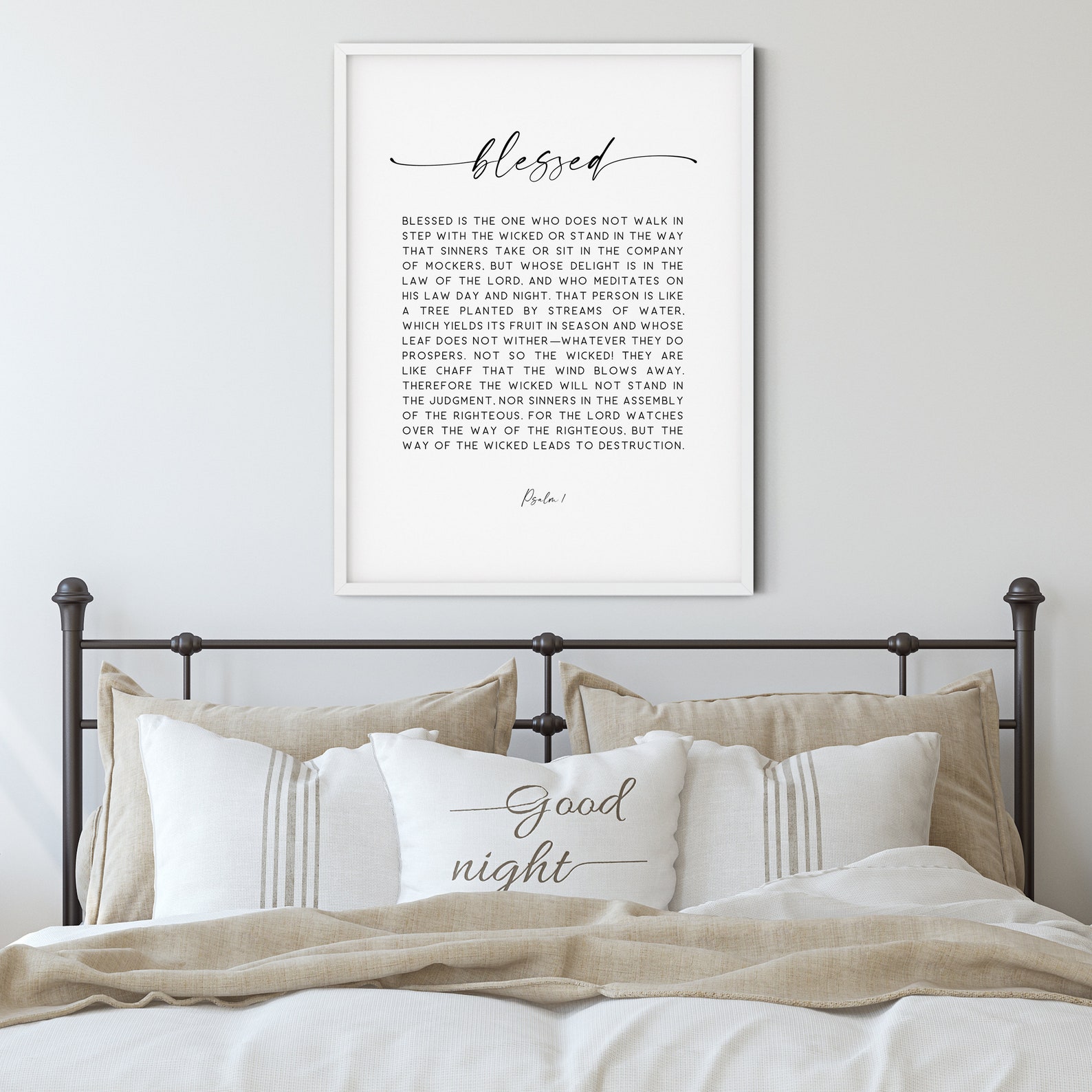 Psalm 1 Bible Verse Wall Art Psalm Print Christian Wall Art | Etsy